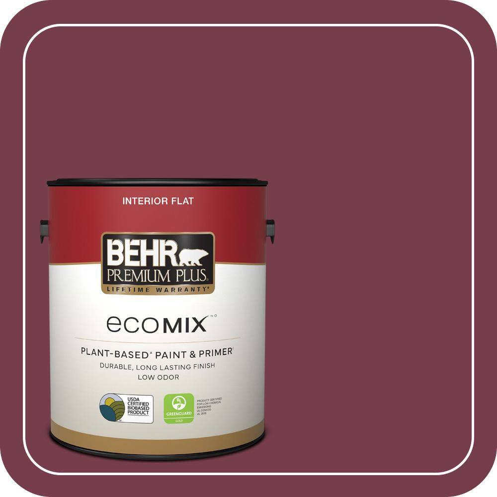BEHR PREMIUM PLUS 1 gal. #ICC-110 Vintage Merlot Flat EcoMix Plant ...