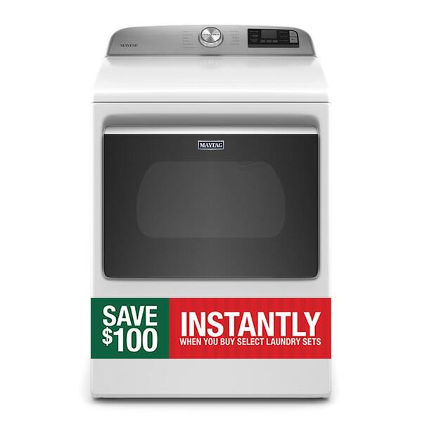 Maytag 7.4 cu. ft. 240-Volt Smart Capable White Electric Dryer with ...