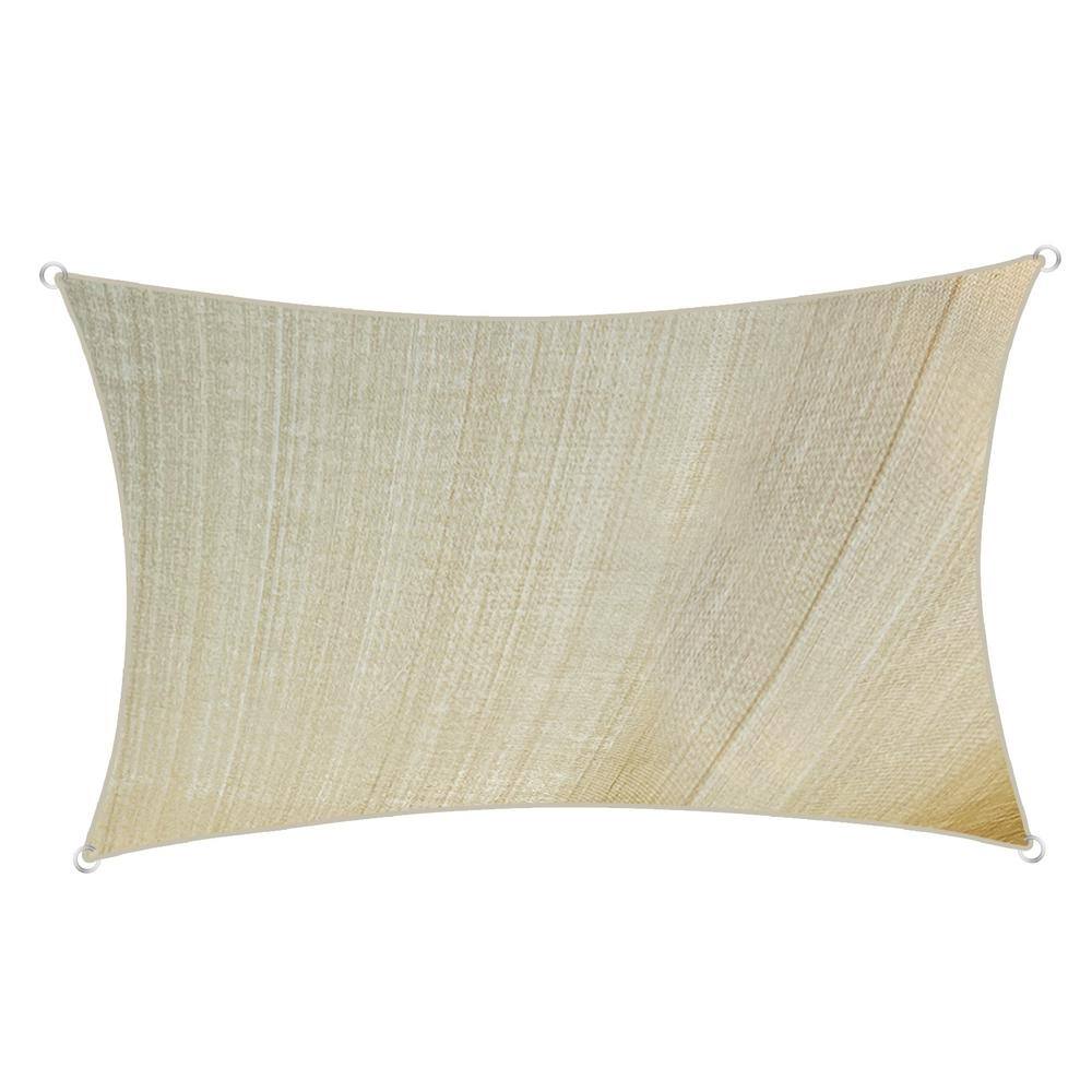 workpoint 14 ft. x 18 ft. Sand Rectangle Sun Shade Sail for Backyard ...