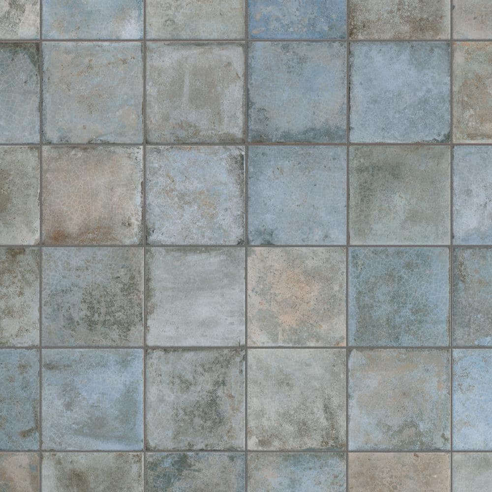 Merola Tile Kings Etna Blue 13-1/8 in. x 13-1/8 in. Ceramic Floor and ...