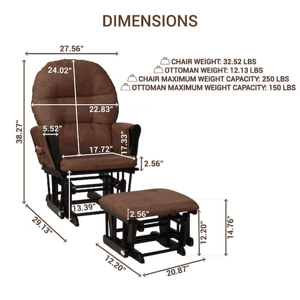 Black glider rocker for nursery store