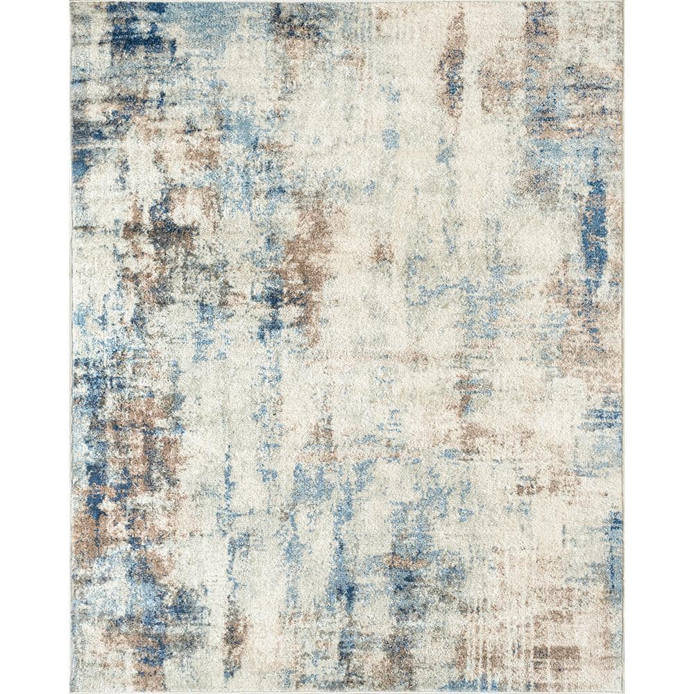 Tayse Rugs Chelsea Navy 7 ft. x 9 ft. Abstract Indoor Area Rug CHL1407 ...