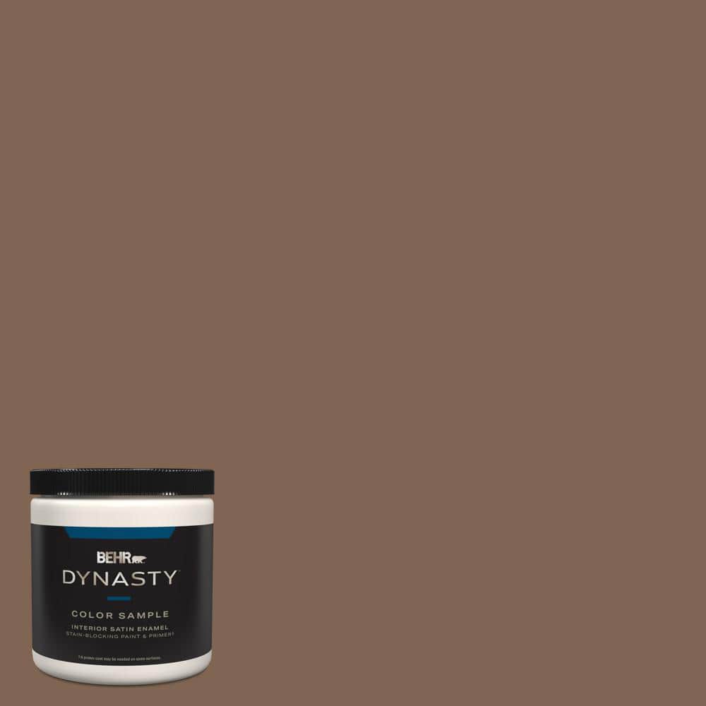 BEHR DYNASTY 8 oz. #N240-7 Joshua Tree One-Coat Hide Satin Enamel Stain ...