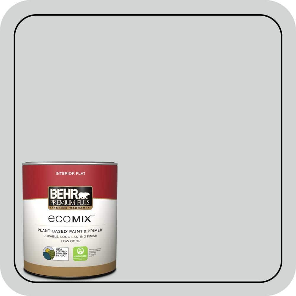 BEHR PREMIUM PLUS 1 qt. #N450-1 Evaporation Flat EcoMix Plant-Based ...
