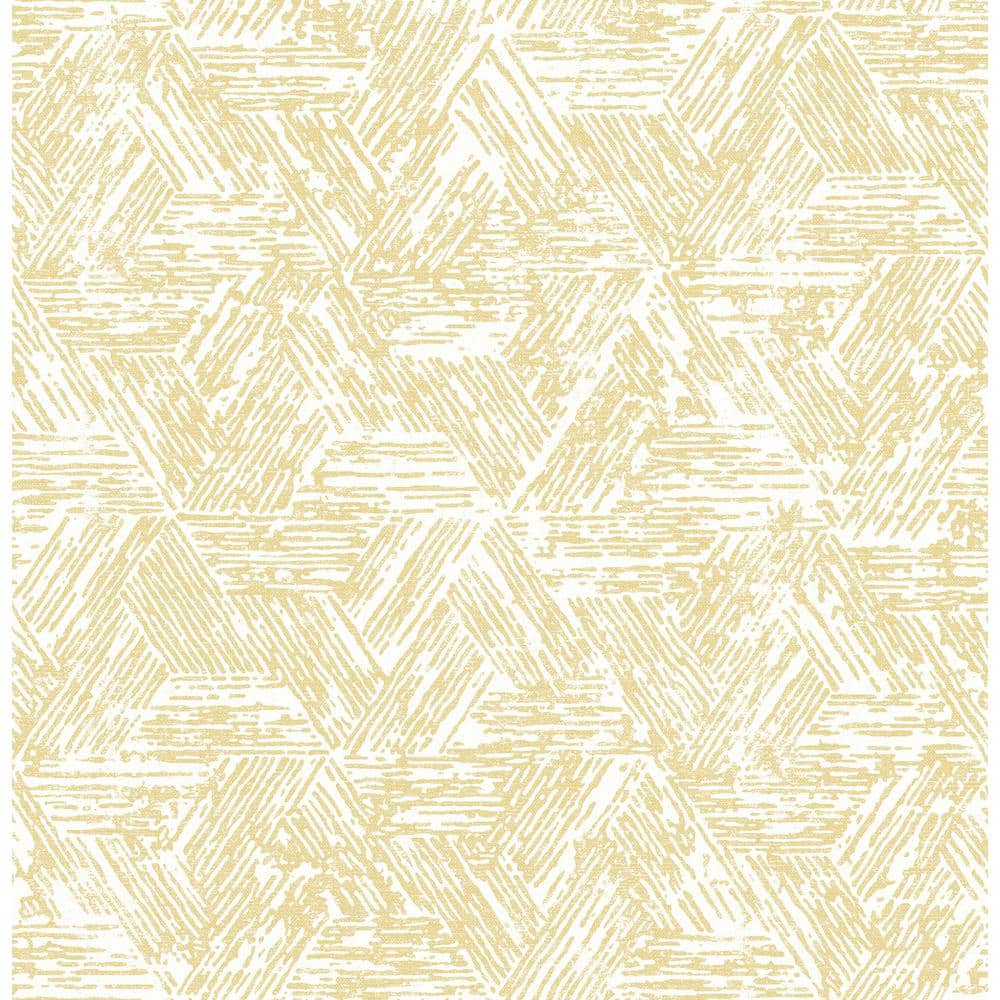 A-Street Prints Retreat Quilted Geometric Yellow Nonpasted Non Woven ...