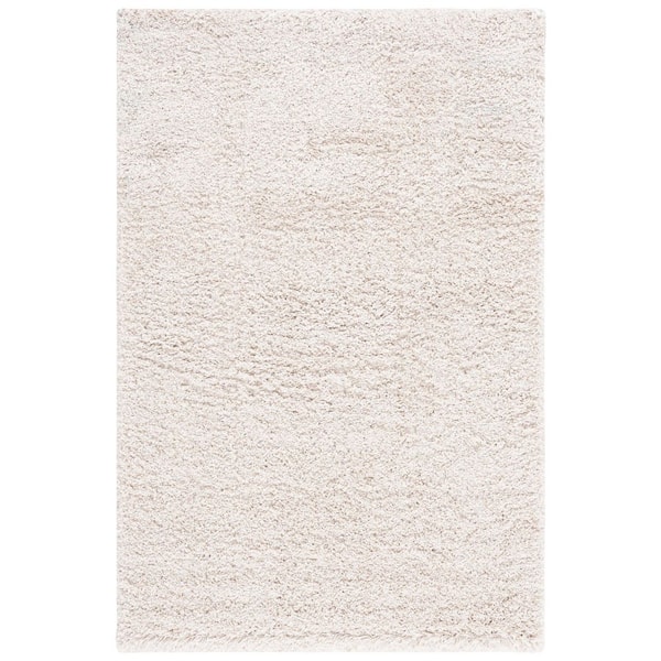 SAFAVIEH Hudson Shag 4 ft. x 6 ft. Ivory Solid Color Area Rug SGH285A-4 ...