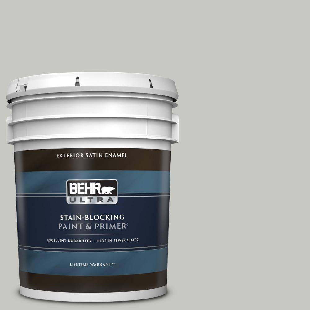 BEHR ULTRA 5 gal. #MQ2-59 Silver City Satin Enamel Exterior Paint ...