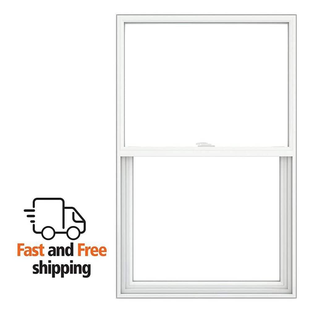 JELD-WEN V-2500 Series 35.75 in. x 45.5 in. Single Hung Vinyl Low-E ...