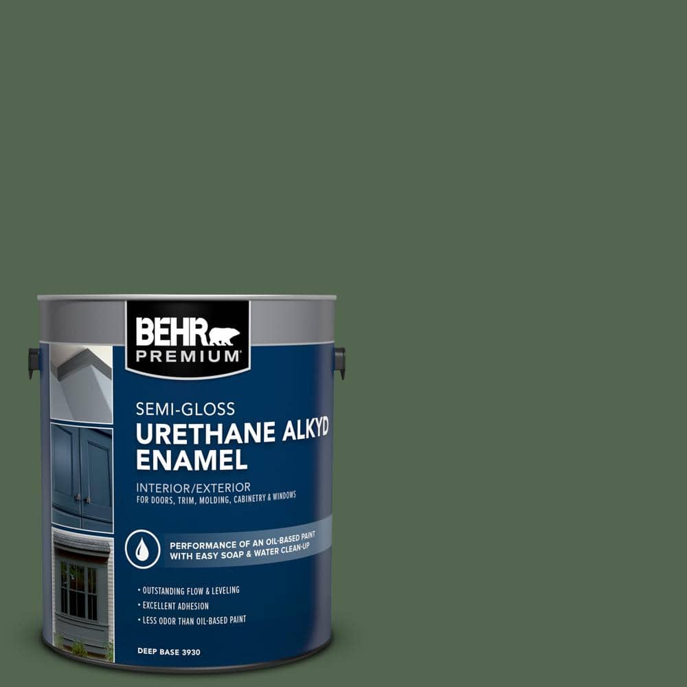 BEHR PREMIUM 1 gal. #S410-7 Equestrian Green Urethane Alkyd Semi-Gloss ...