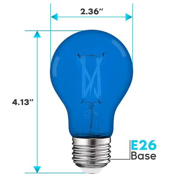 LUXRITE 60-Watt Equivalent A19 Edison LED Blue Light Bulb, 4.5W ...