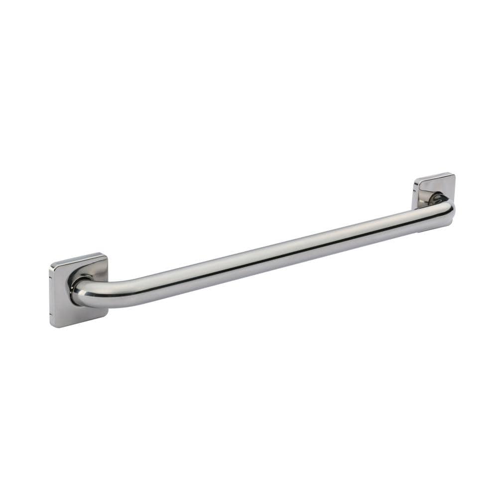 Glacier Bay Square 24 in. x 1 1/4 in. Commodity Plus Grab Bar in ...