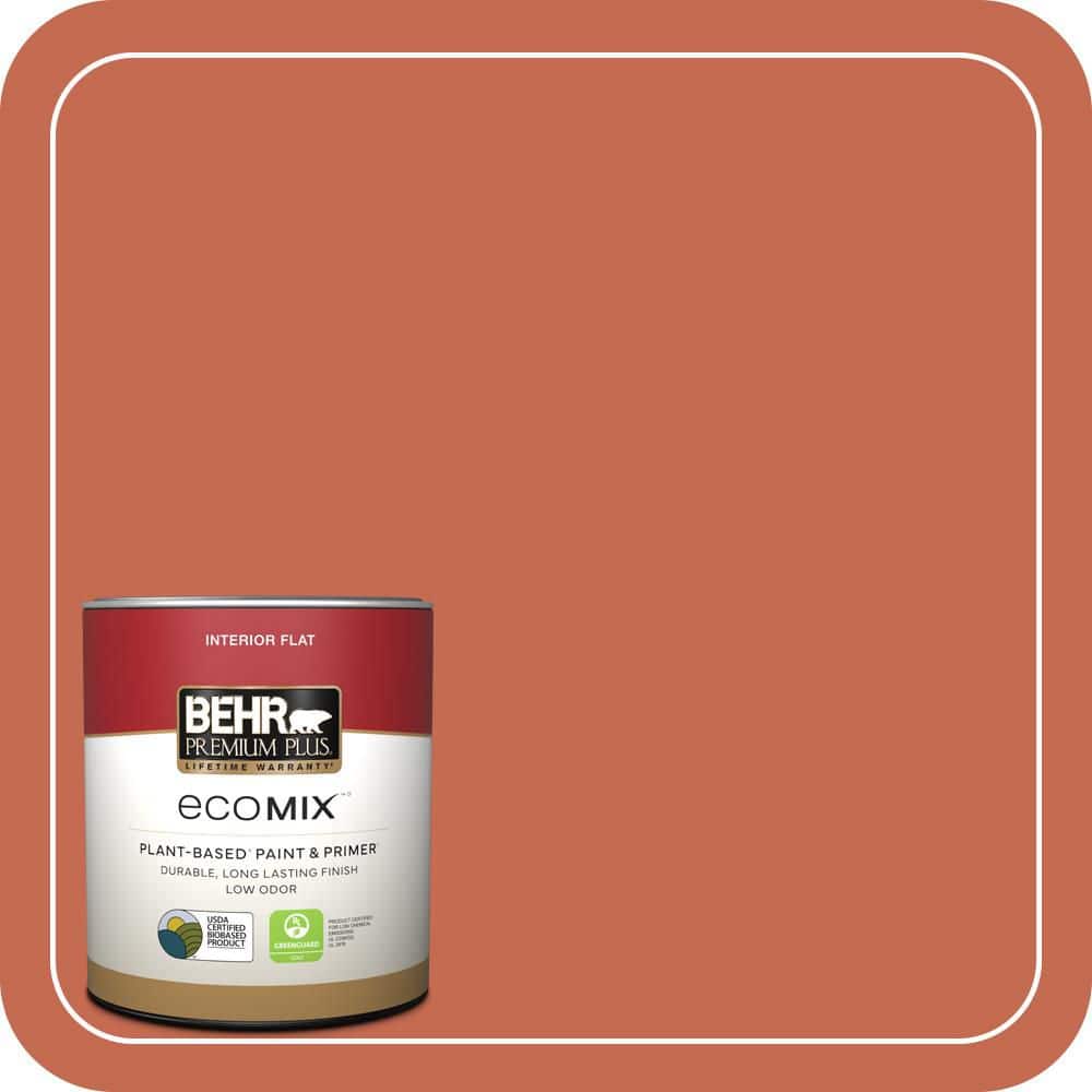 BEHR PREMIUM PLUS 1 qt. #T16-14 Raw Copper Flat EcoMix Plant-Based ...