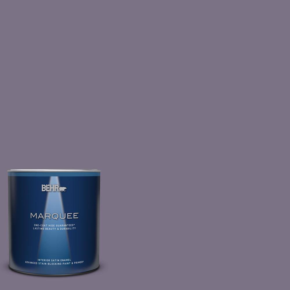 BEHR MARQUEE 1 qt. #660F-6 Peruvian Violet Satin Enamel Interior Paint ...