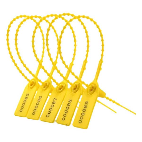 Numbered Yellow Security Zip Ties Plastic Tamper Evident Seal Tags ...