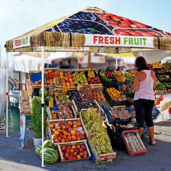 EAGLE PEAK 10 ft. x 10 ft. Pop Up Canopy Tent Instant Outdoor Canopy ...