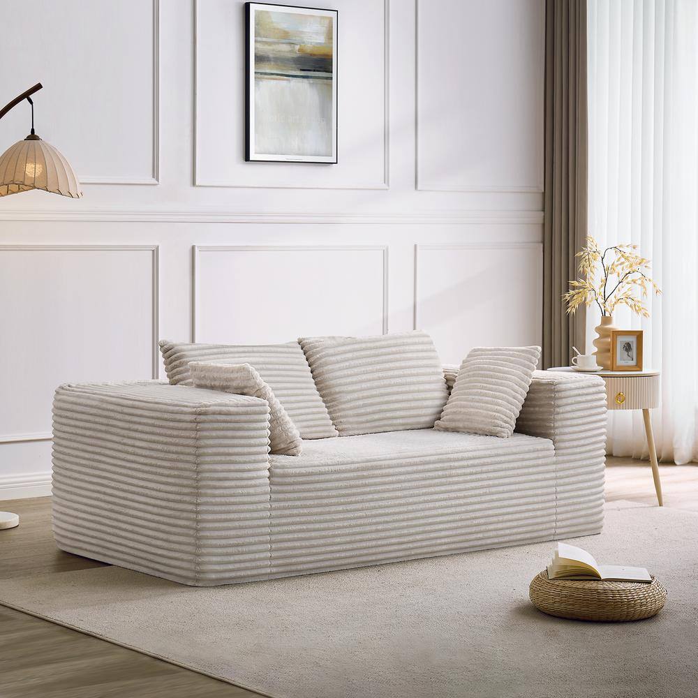 BYBLIGHT 70 in. W Modern U-Shaped Cloud Sofa, Love Seat Sofa with 2 ...