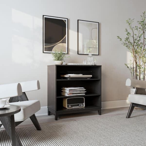 Prepac Modulr 31.75 in. Tall Black Engineered Wood Bookcase, Modular ...
