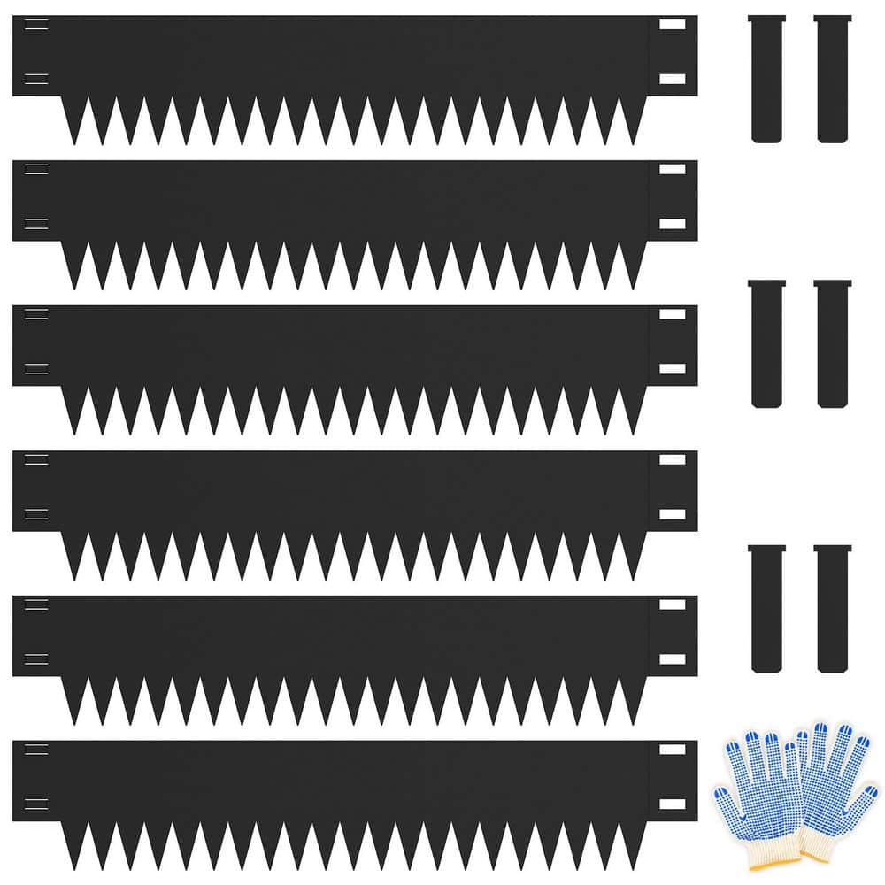 Augbeer 20 ft. x 10 in. Bendable Metal Garden Edging Borders with 6 ...