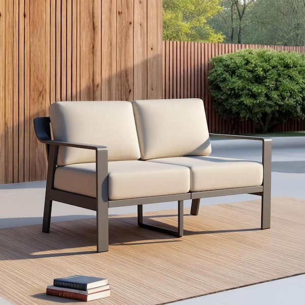 Spruce & Spring Dominic Gray Olefin Wood-grain Aluminum Outdoor ...