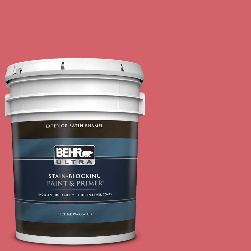 BEHR ULTRA 5 gal. #140B-6 Italiano Rose Satin Enamel Exterior Paint ...