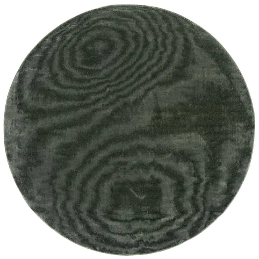SAFAVIEH Revive Green 8 ft. x 8 ft. Solid Round Area Rug REV102Y-8RW ...