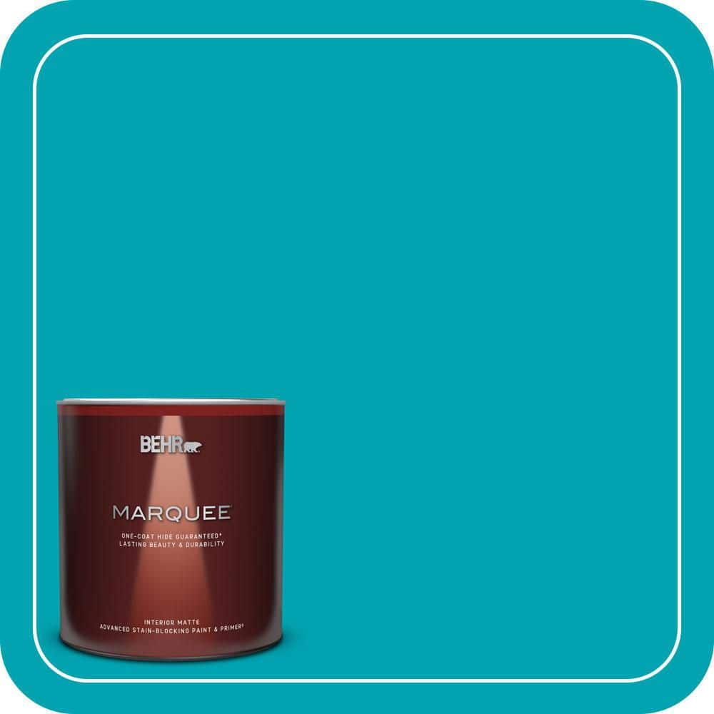 BEHR MARQUEE 1 qt. #510B-6 Blue Jewel Matte Interior Paint & Primer ...