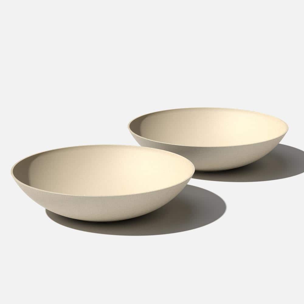 Veradek Lane Extra Large Sand Plastic Round Bowl Planter with Drainage ...