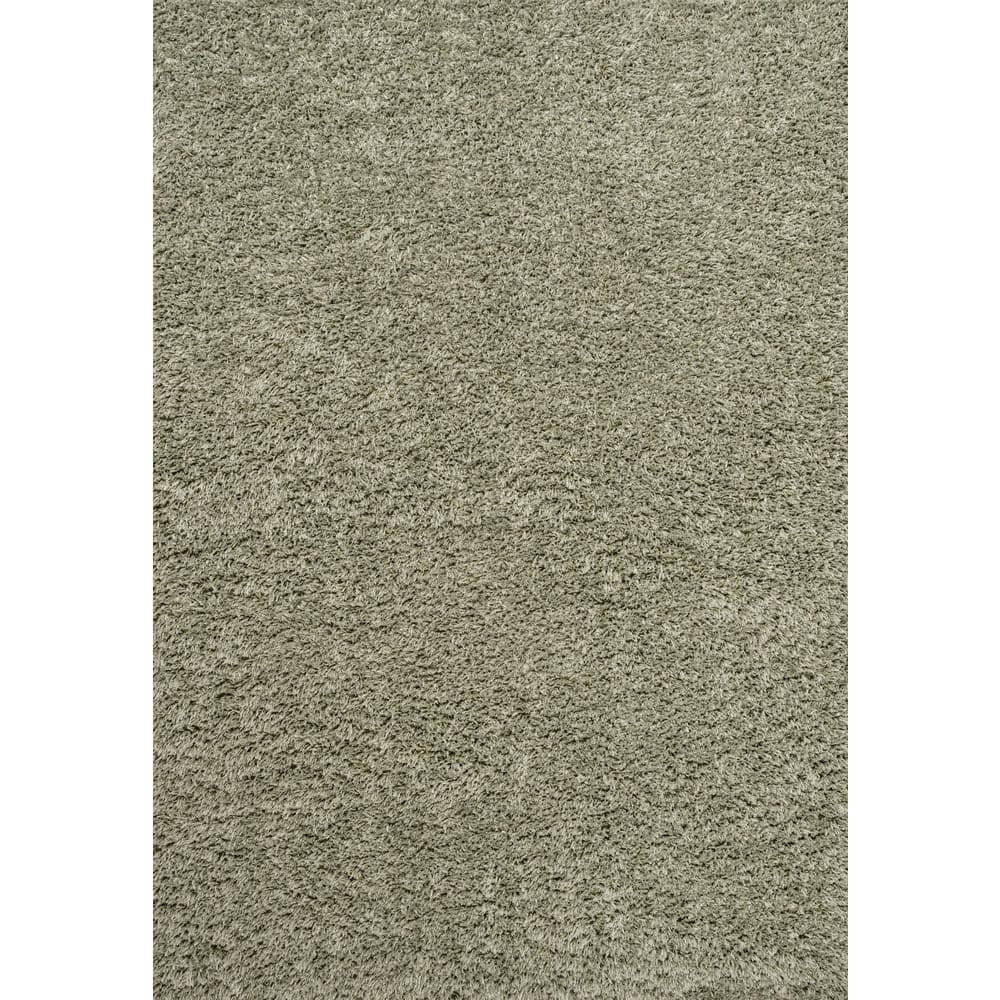 JONATHAN Y Clayton Coastal Green 4 ft. x 6 ft. Solid Glam Shag Machine ...