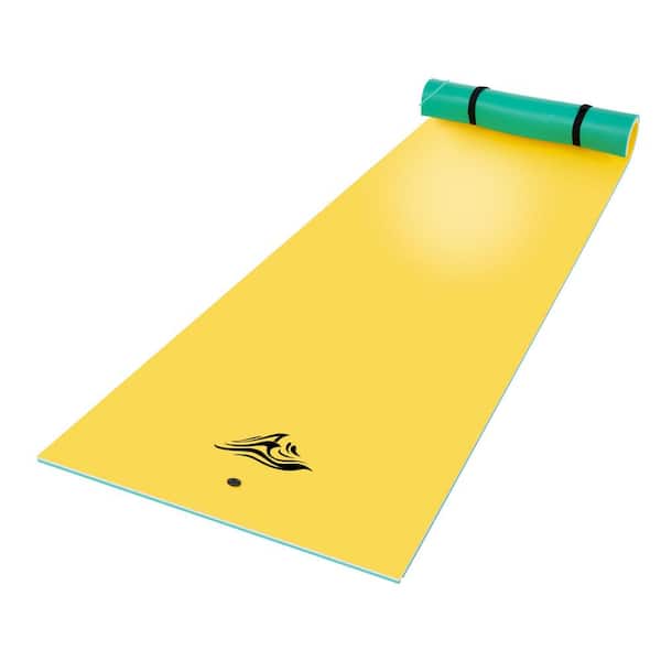 72 in. x 1.4 in. Yellow Floating Mat 3-Layer XPE Pool Float Lily Pad ...