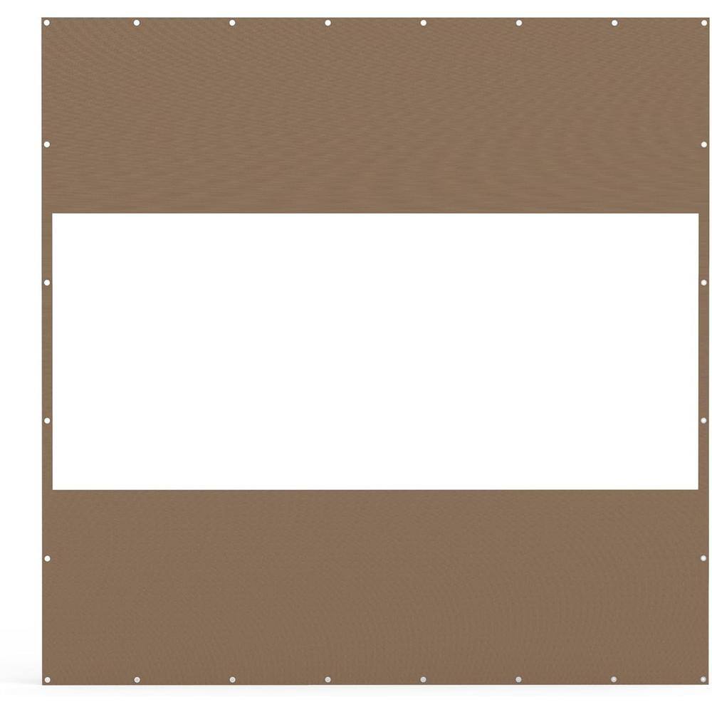 Otryad 8 ft. H x 8 ft. W Brown Heavy Duty Outdoor Clear Panel Curtain ...