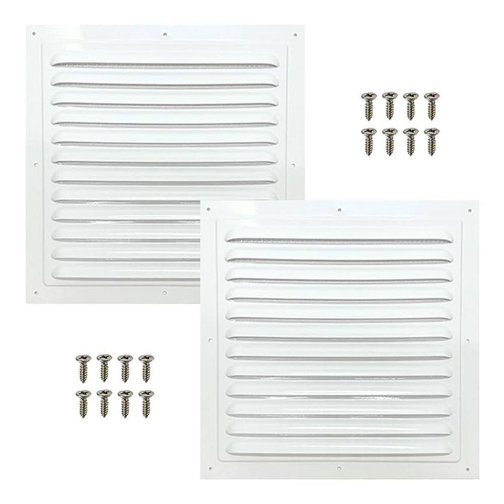 KIWDZFU 10 x 10 in. White Aluminum Attic Gable Vents with Screen Mesh ...