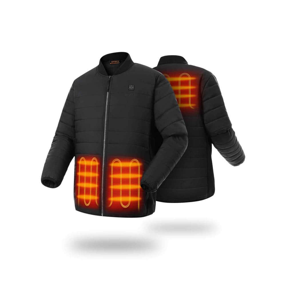 ORORO Men's Large Black 7.38-Volt Lithium-Ion Puffer Lightweight Heated ...
