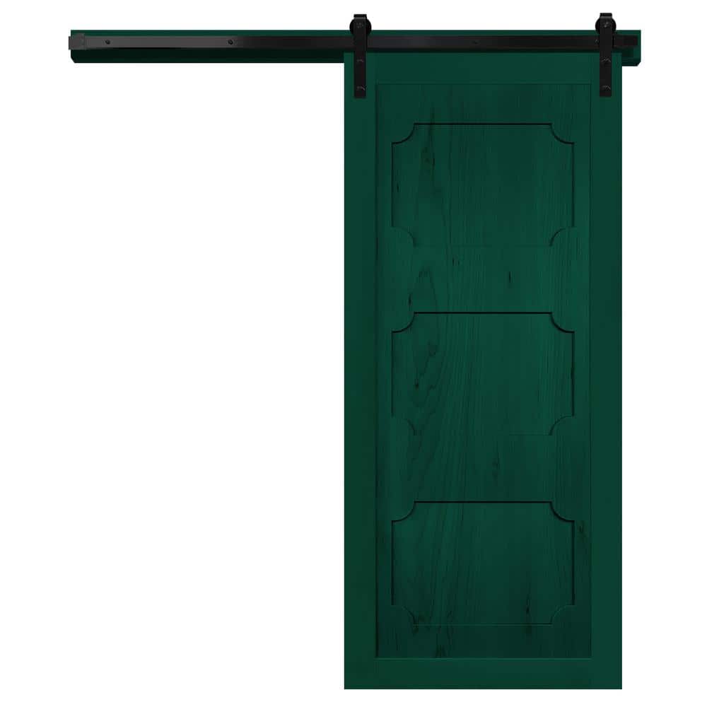 VeryCustom 42 in. x 84 in. The Harlow III Emerald Wood Sliding Barn ...