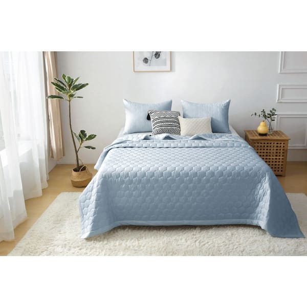 St. James Home Better Style Home 2-Piece Light Blue Microfiber ...