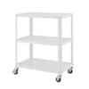 TRINITY 3-Tier Metal Utility Cart with Wheels in White TSCPWH-1308 ...