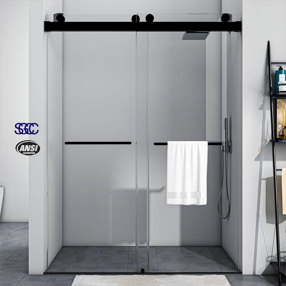 Toolkiss 58 In To 60 In W X 76 In H Sliding Frameless Shower Door In