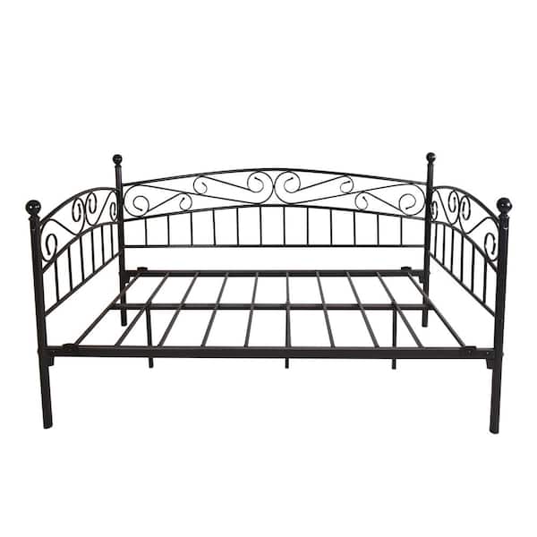JASIWAY Black Twin Size Daybed Metal Frame Bed with Headboard J-W912 ...