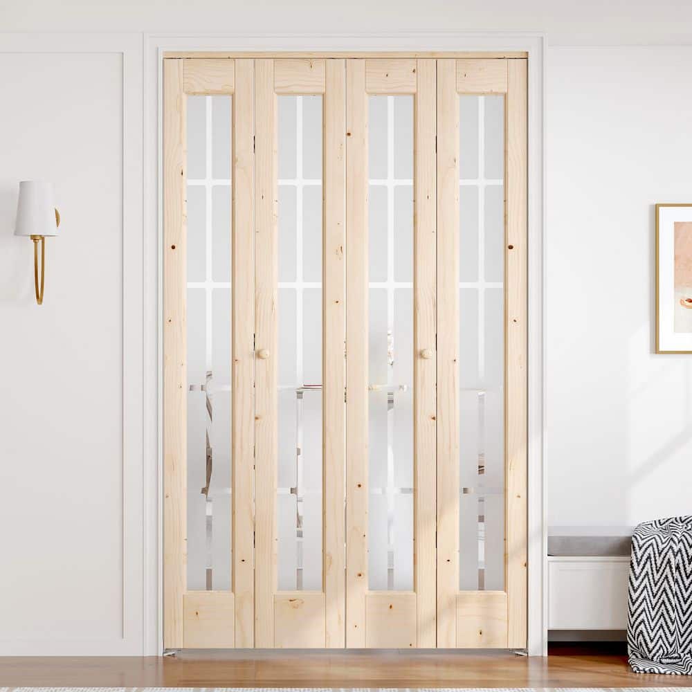 easelife 48 in. x 80 in. 3/4 Lite Frosted Glass Preassembled Solid Core ...