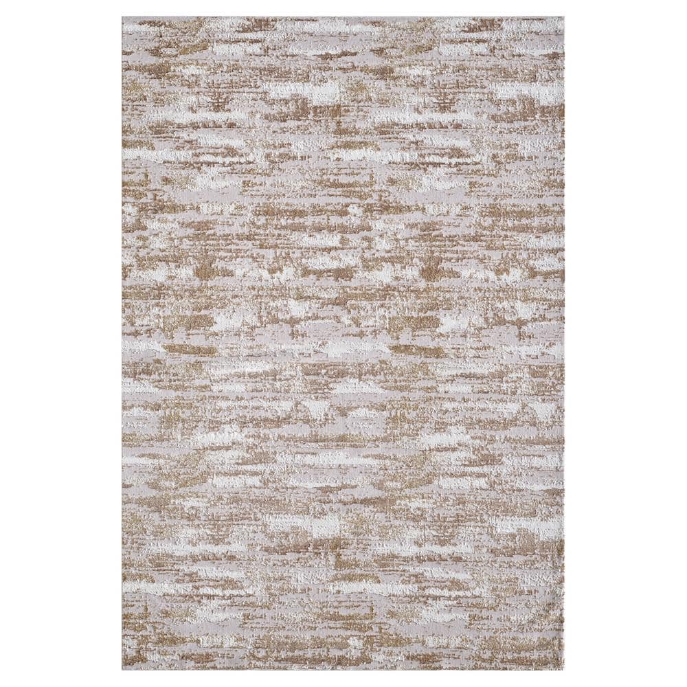 Huluwat Beige 3 ft. x 5 ft. Polyester Rectangle Area Rug DJYC-G ...