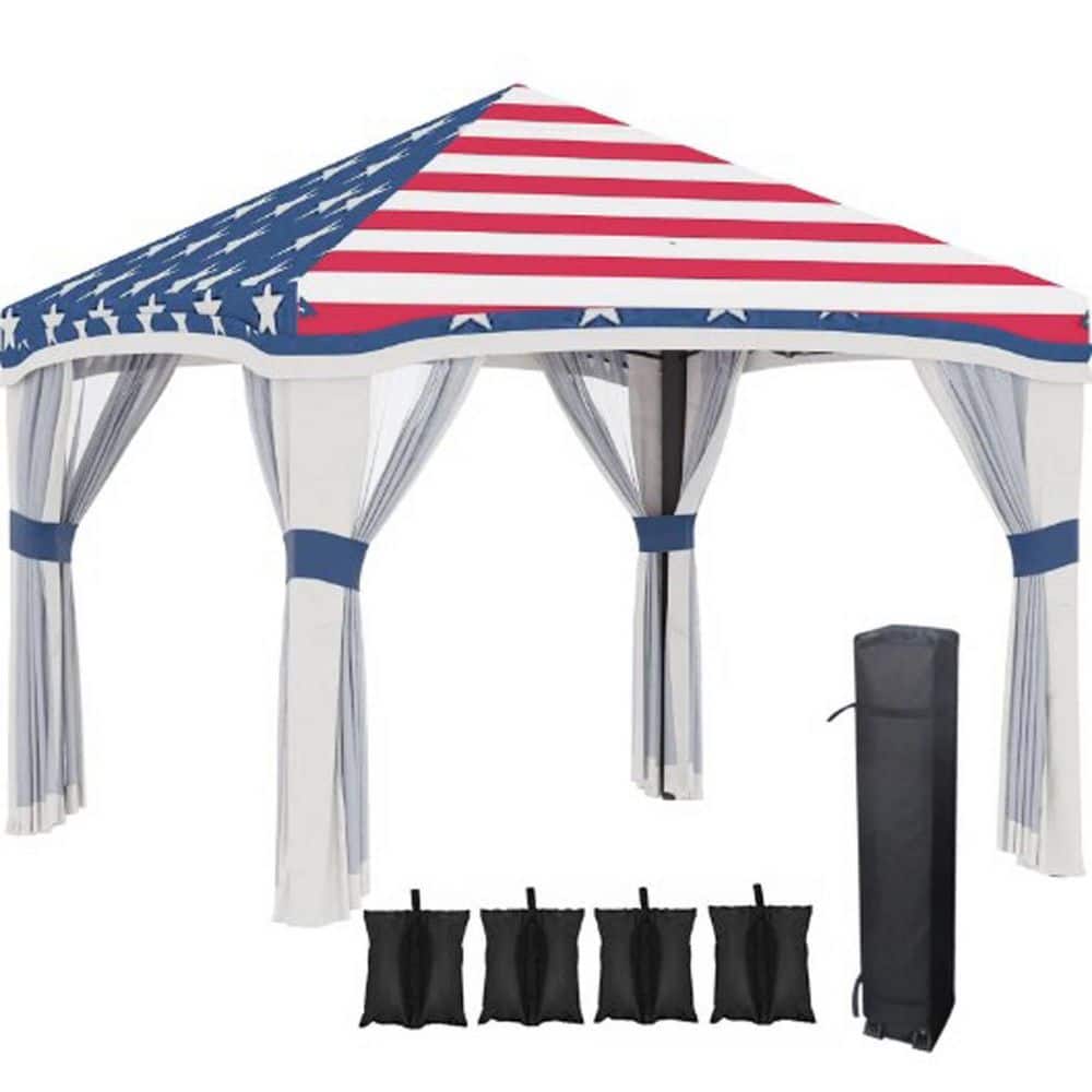 9.7 ft. x 9.7 ft. Height Adjustable Instant Pop Up Canopy Event/Party ...