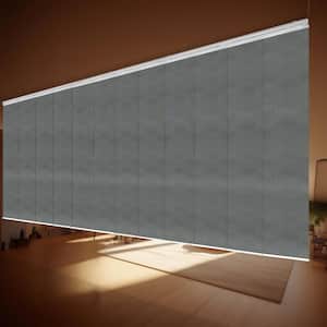 EMOH Metallic 140 in. - 260 in. W x 94 in. L Adjustable 12-Panel White ...
