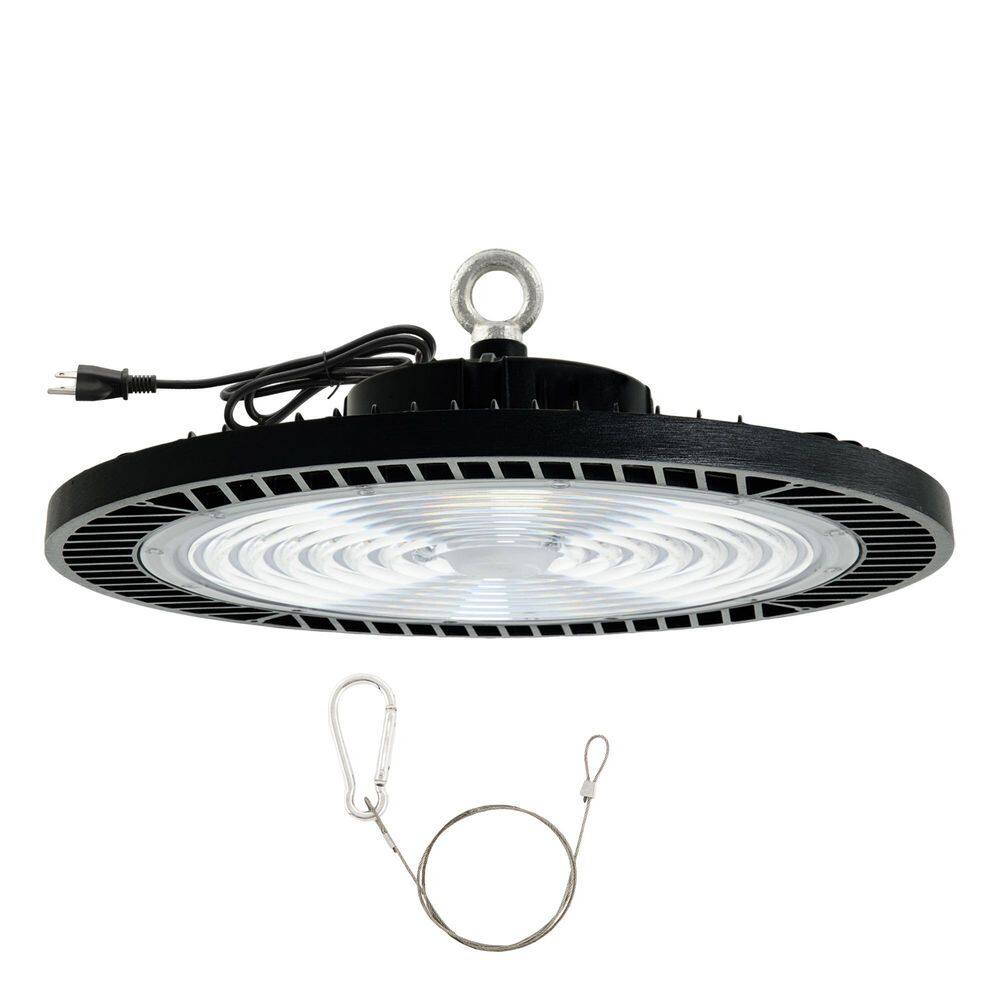 HKMGT 1-Pack 300W Black UFO LED High Bay Light 5000K 45000LM with Plug ...