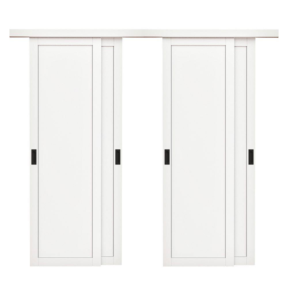 ARK DESIGN 96 in. x 96 in. Paneled 1-Lite White Finished MDF Muti ...