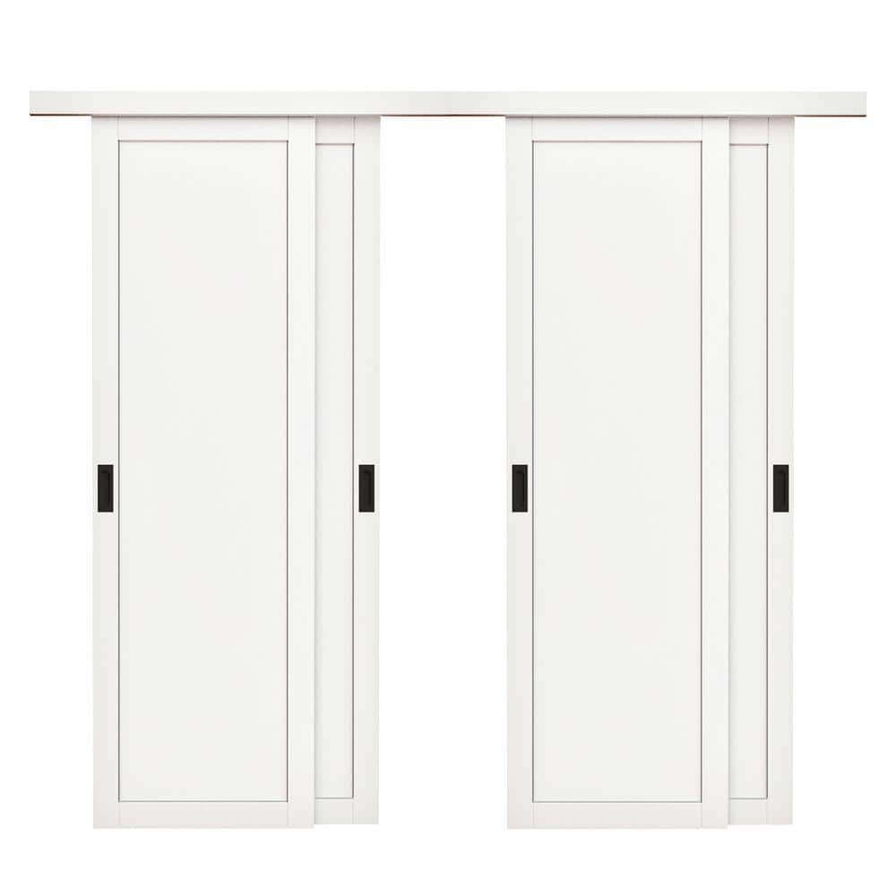 ARK DESIGN 96 in. x 80 in. Paneled 1-Lite Blank Pattern White Primed ...