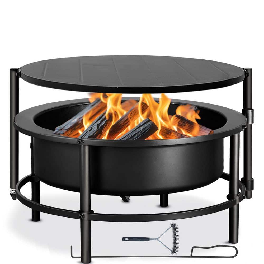 Reviews for Wildaven 28 in. Round Cold Finished Steel Burning Wood ...