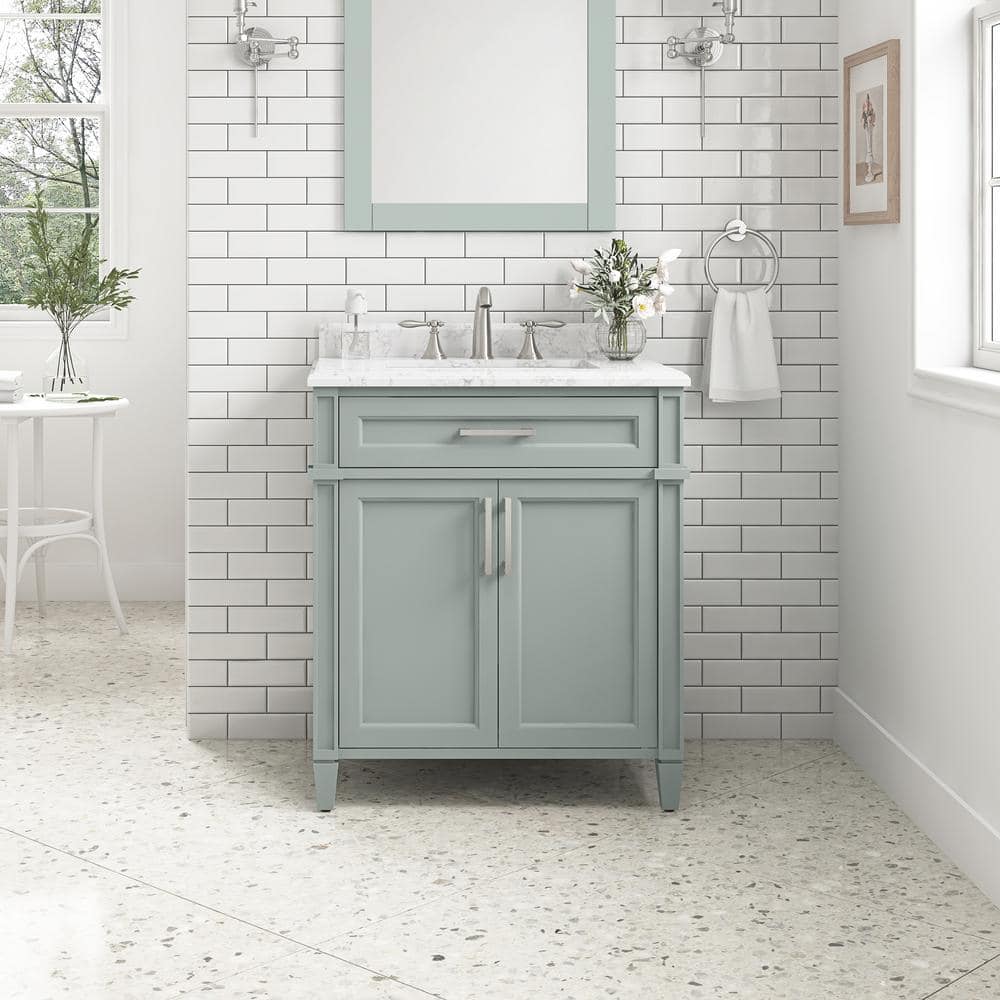 Reviews for Home Decorators Collection Caville 30 in. Single Sink Sage ...