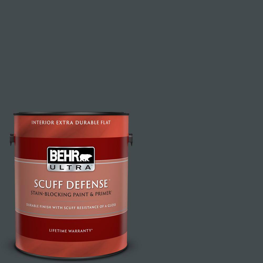 BEHR ULTRA 1 gal. #730F-7 Black Sable Extra Durable Flat Interior Paint ...