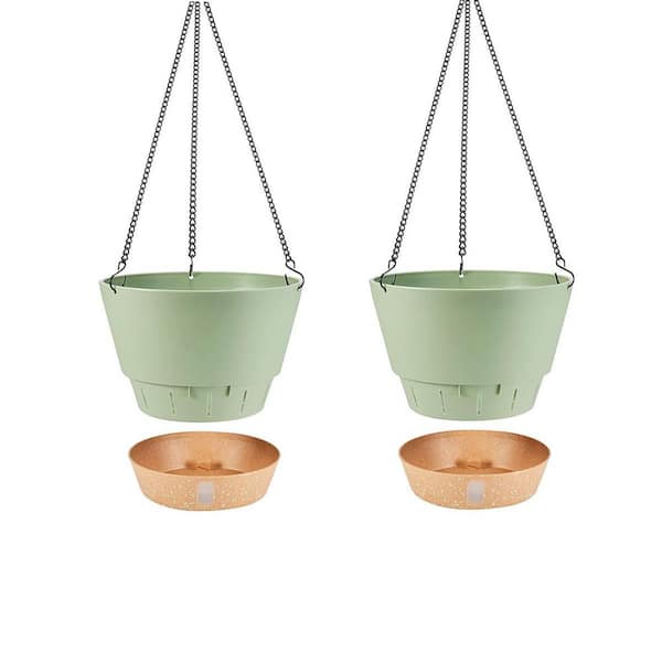 10 in. Indoor Outdoor Hanging Plant Pot Basket, Hanging Plastic Flower ...