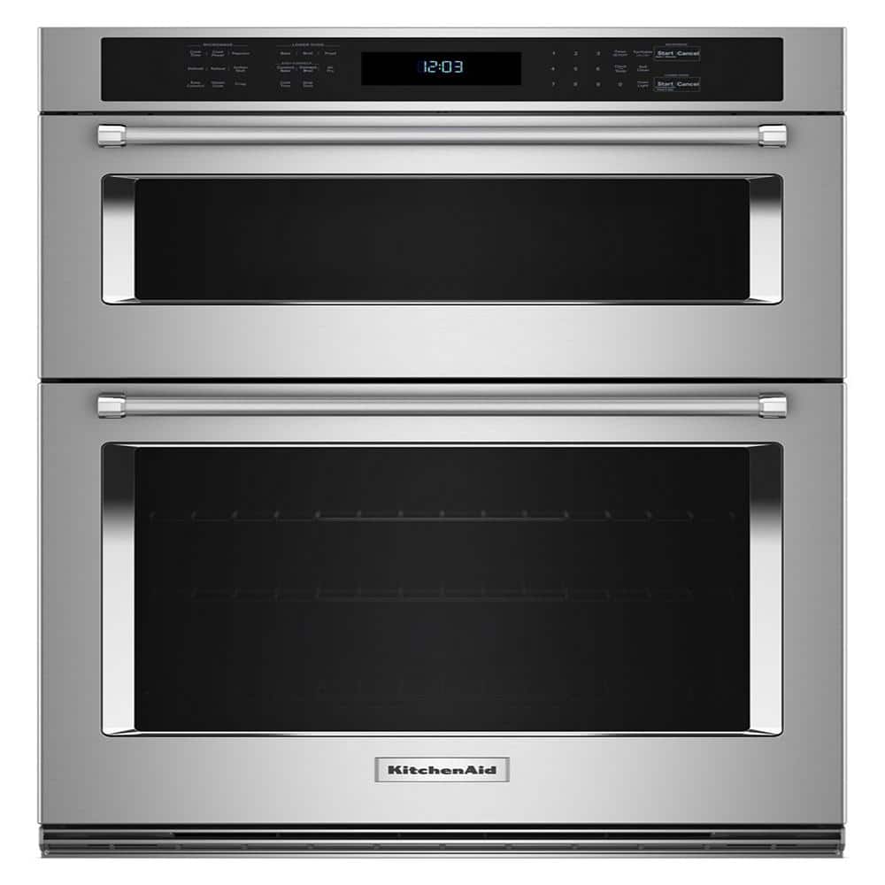 KitchenAid 30 in. 6.40 cu. ft. Electric Wall Oven & Microwave Combo in ...