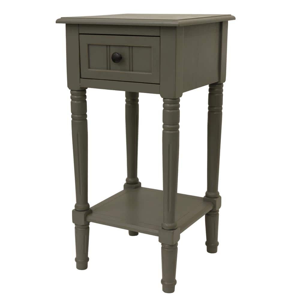 Decor Therapy Simplify Edge Gray 1-Drawer End Table FR1861 - The Home Depot